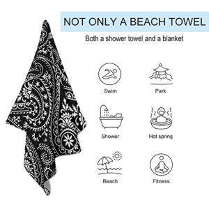 My Little Nest Bath Towels Soft Absorbent Bathroom Towel Dark Color Paisley Quick Dry Bath Towel Large Shower Towels Lightweight Hand Towels 31" x 51"