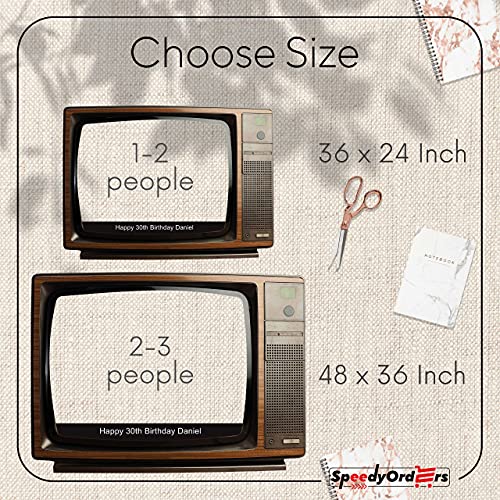 Custom Retro TV Set Photo Booth Prop, Personalized Social Media Television, Telly Screen Photobooth, Retro Selfie Frame, Home Decorations, Birthday Party Supply TV Show Frame