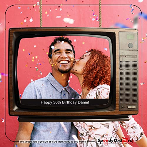 Custom Retro TV Set Photo Booth Prop, Personalized Social Media Television, Telly Screen Photobooth, Retro Selfie Frame, Home Decorations, Birthday Party Supply TV Show Frame