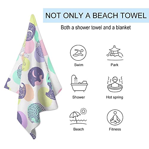 My Little Nest Bath Towels Soft Absorbent Bathroom Towel Cartoon Cute Elephants Quick Dry Bath Towel Large Shower Towels Lightweight Hand Towels 31" x 51"