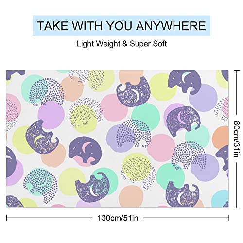 My Little Nest Bath Towels Soft Absorbent Bathroom Towel Cartoon Cute Elephants Quick Dry Bath Towel Large Shower Towels Lightweight Hand Towels 31" x 51"