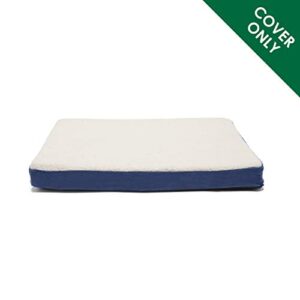 Furhaven Replacement Dog Bed Cover Sherpa & Suede Mattress, Machine Washable - Navy, Small