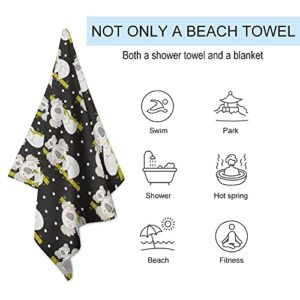 My Little Nest Bath Towels Soft Absorbent Bathroom Towel Cute Koalas Trees Quick Dry Bath Towel Large Shower Towels Lightweight Hand Towels 31" x 51"