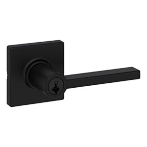 kwikset casey keyed entry door lever featuring smartkey security in matte black