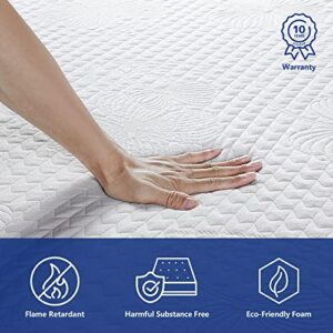 Olee Sleep 10 Inch Gel Infused Layer Top Memory Foam Mattress, Full, Blue