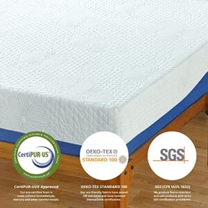 Olee Sleep 10 Inch Gel Infused Layer Top Memory Foam Mattress, Full, Blue