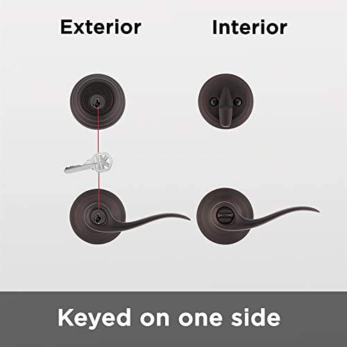 Kwikset 991 Tustin Entry Lever and Single Cylinder Deadbolt Combo Pack featuring SmartKey in Venetian Bronze (99910-041)