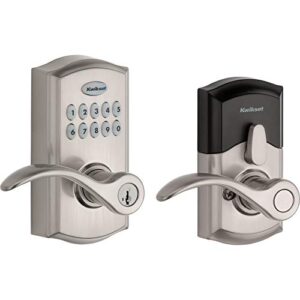 kwikset smartcode 955 keypad electronic lever door lock deadbolt alternative with pembroke door handle lever featuring smartkey security in satin nickel