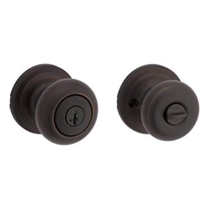 kwikset juno entry knob featuring smartkey® in venetian bronze – 97402-737