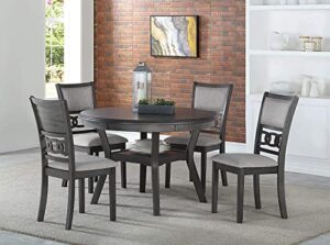 new classic furniture gia 5-piece round dining set with 1 dining table and 4 chairs, 47-inch, gray