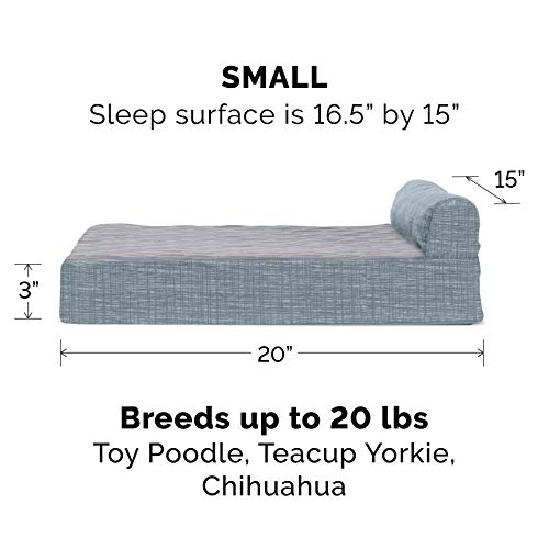 Furhaven Replacement Dog Bed Cover Quilted Fleece & Suede Print Chaise, Machine Washable - Titanium, Small