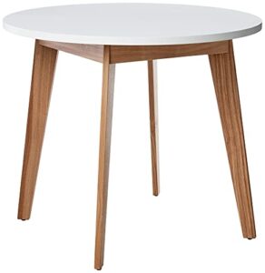 amazon brand – rivet noah round modern ash dining table, 35.4″w, white