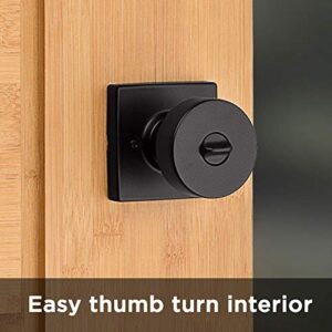 Kwikset 97300-939 Pismo Privacy Square Modern Door Knob, Matte Black