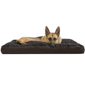 furhaven xl pillow dog bed ultra plush faux fur & suede mattress w/ removable washable cover – chocolate, jumbo (x-large)