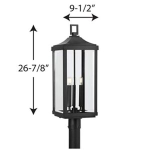 Progress Lighting Gibbes Street Collection 3-Light Clear Beveled Glass New Traditional Outdoor Post Lantern Light Textured Black,26.88x9.50x9.50