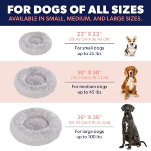 Active Pets Plush Calming Dog Bed, Donut Dog Bed for Small Dogs, Medium & Large, Anti Anxiety Dog Bed, Soft Fuzzy Calming Bed for Dogs & Cats, Comfy Cat Bed, Marshmallow Cuddler Nest Calming Pet Bed