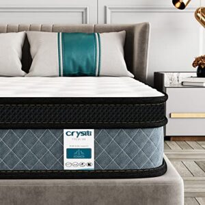 crystli full mattress, 10 inch memory foam mattress with innerspring hybrid mattress in a box pressure relief & supportive full size mattress 100-night trial 10-year support