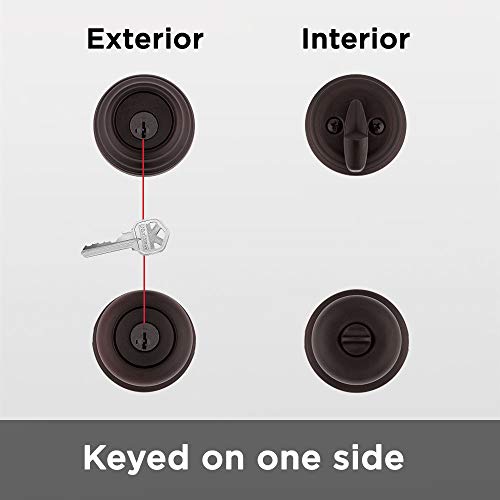 Kwikset 99910-035 Juno Entry Door Knob and Single Cylinder Deadbolt Combo Pack, Venetian Bronze