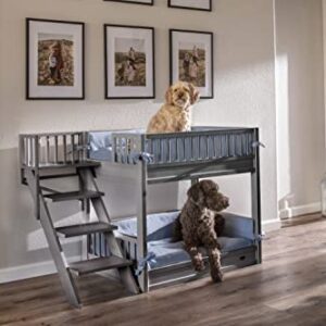 ECOFLEX® Dog Bunk Bed with Removable Cushions in Grey