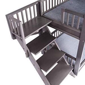 ECOFLEX® Dog Bunk Bed with Removable Cushions in Grey