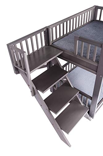 ECOFLEX® Dog Bunk Bed with Removable Cushions in Grey