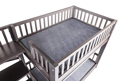 ECOFLEX® Dog Bunk Bed with Removable Cushions in Grey