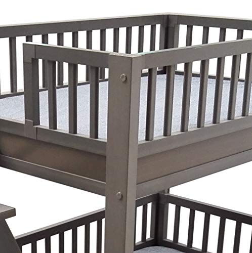 ECOFLEX® Dog Bunk Bed with Removable Cushions in Grey