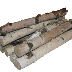 Wilson 17-18" Decorative White Birch Logs, Natural Bark Wood Home Décor - 1.5"-3" Dia. (Set of 8)