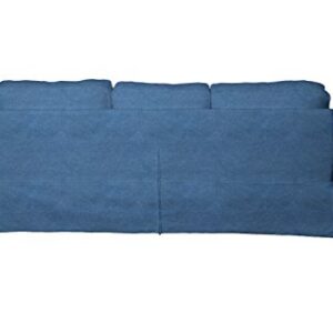 Sunset Trading Horizon Slipcovered Sleeper Sofa and Chaise, Indigo Blue