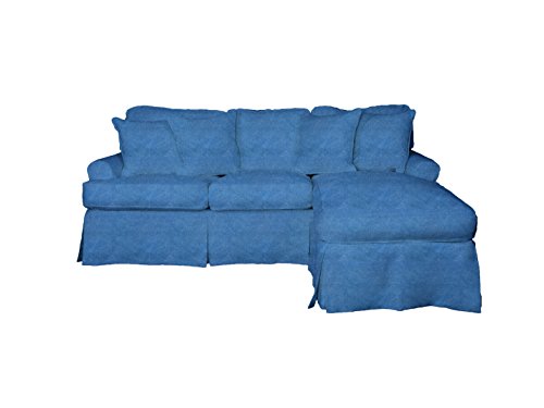 Sunset Trading Horizon Slipcovered Sleeper Sofa and Chaise, Indigo Blue