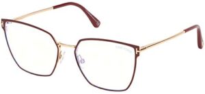 tom ford ft 5574-b blue block burgundy rose gold 55/16/140 women eyewear frame