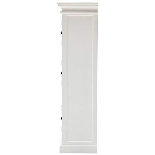 NovaSolo Halifax Pure White Mahogany Wood Storage Cabinet/Pantry Unit With Glass Doors And 6 Shelves