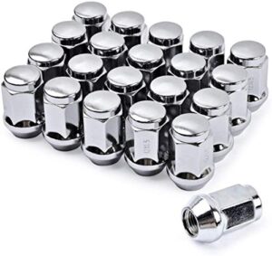 mikkuppa m12x1.5 lug nuts – replacement for 2006-2019 ford fusion, 2000-2019 ford focus, 2001-2019 ford escape aftermarket wheel – 20pcs chrome closed end lug nuts