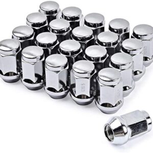 MIKKUPPA M12x1.5 Lug Nuts - Replacement for 2006-2019 Ford Fusion, 2000-2019 Ford Focus, 2001-2019 Ford Escape Aftermarket Wheel - 20pcs Chrome Closed End Lug Nuts