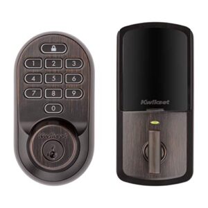 kwikset 99380-002 halo wi-fi smart lock keyless entry electronic keypad deadbolt featuring smartkey security, venetian bronze