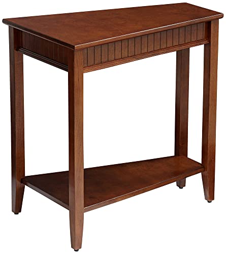 Elm Lane Bentley-II Farmhouse Rustic Cherry Wood Accent Table 16" x 24" with Slide-Out Tray and Shelf Brown for Space Living Room Bedroom Bedside Entryway Home House Balcony Office