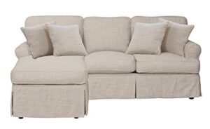 sunset trading horizon slipcover and sleeper sofa, 36” h x 65” d x 85” w, linen