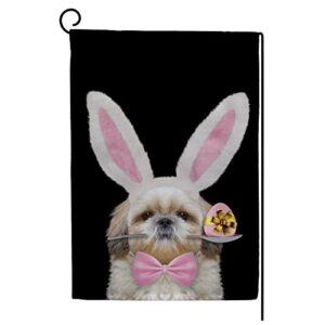 my little nest seasonal garden flag cute dog easter rabbit ears vertical garden flags double sided for home farmhouse yard holiday flag outdoor decoration banner 28″x40″