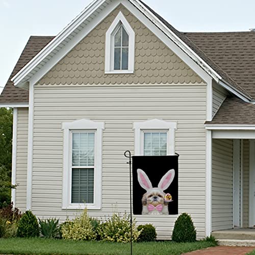 My Little Nest Seasonal Garden Flag Cute Dog Easter Rabbit Ears Vertical Garden Flags Double Sided for Home Farmhouse Yard Holiday Flag Outdoor Decoration Banner 28"x40"