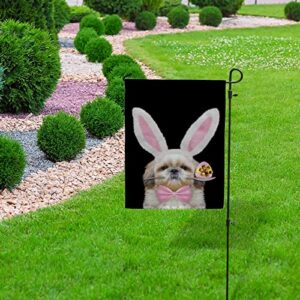 My Little Nest Seasonal Garden Flag Cute Dog Easter Rabbit Ears Vertical Garden Flags Double Sided for Home Farmhouse Yard Holiday Flag Outdoor Decoration Banner 28"x40"