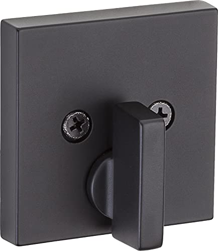 Kwikset Downtown 92580-030, Deadbolt Door Lock, Single Cylinder, Square Low Profile with SmartKey Re-key Security, Matte Black