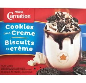 Nestle Carnation Cookies and Creme Hot Chocolate Mix, 7 x 25g/0.9 oz. Sachets (Imported from Canada)