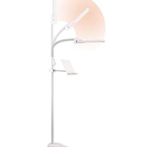 OttLite Dual Shade LED Standing Floor Lamp with Adjustable Stand - Wide Range of Illumination with Built-in 2.1A USB Charging Port and Flexible Neck - 4 Brightness Settings for Reading & Studying