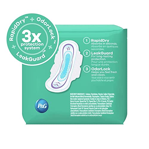 Always Ultra Thin, Feminine Pads For Women, Size 1 Regular Absorbency, With Wings, Unscented, 46 Count