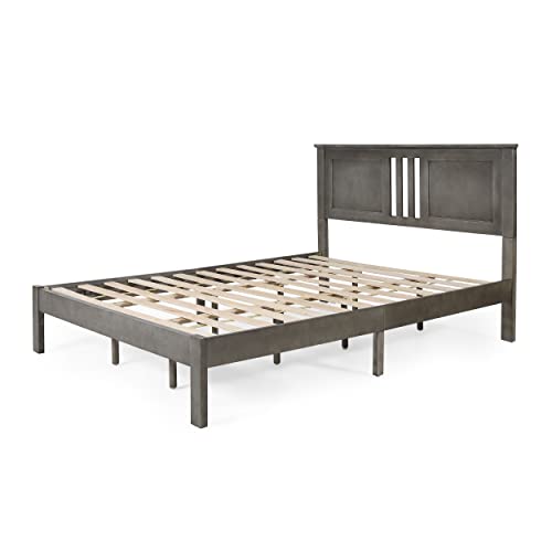 Christopher Knight Home Valentina Acacia Wood Queen Bed Platform, Gray