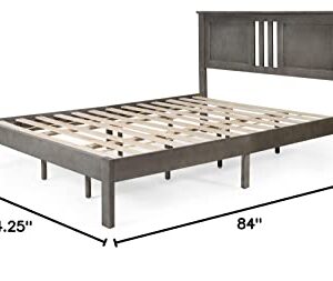 Christopher Knight Home Valentina Acacia Wood Queen Bed Platform, Gray