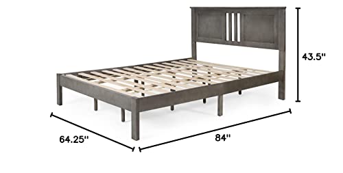 Christopher Knight Home Valentina Acacia Wood Queen Bed Platform, Gray