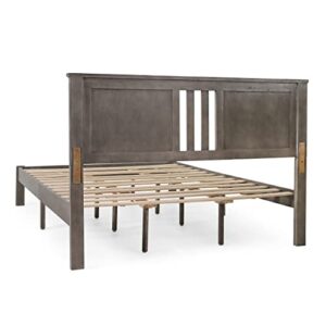 Christopher Knight Home Valentina Acacia Wood Queen Bed Platform, Gray