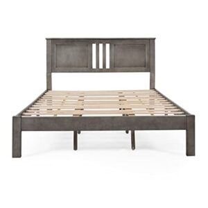 Christopher Knight Home Valentina Acacia Wood Queen Bed Platform, Gray