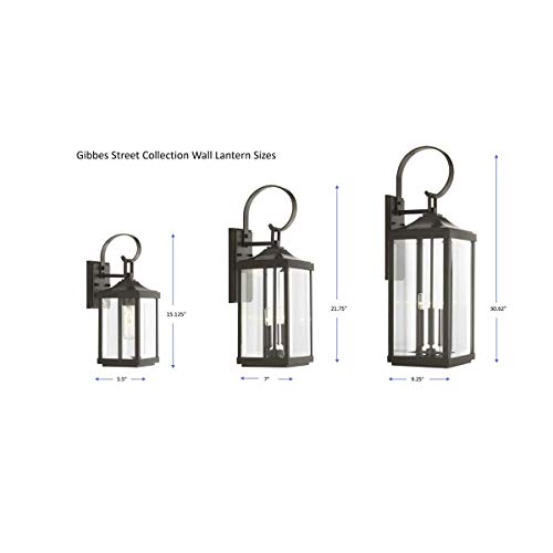 Gibbes Street Collection 3-Light Clear Beveled Glass New Traditional Outdoor Large Wall Lantern Light Antique Bronze